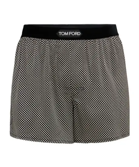 TOM FORD Graphic Print Silk Boxer Shorts