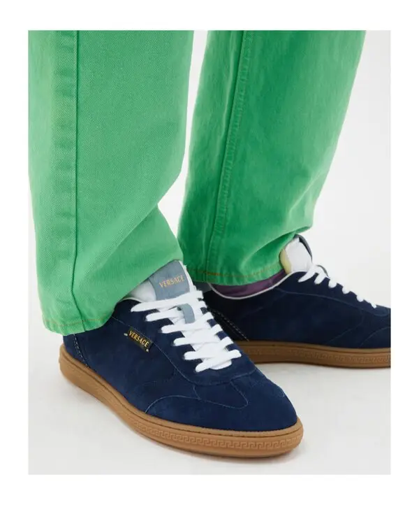 Versace Greca Court Lace-up Sneakers - Blue