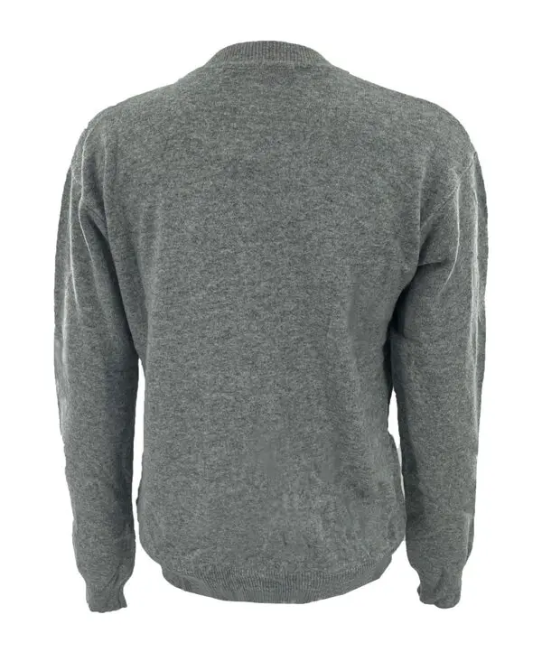 Moschino Round Neck Long Sleeve Sweater - Gray