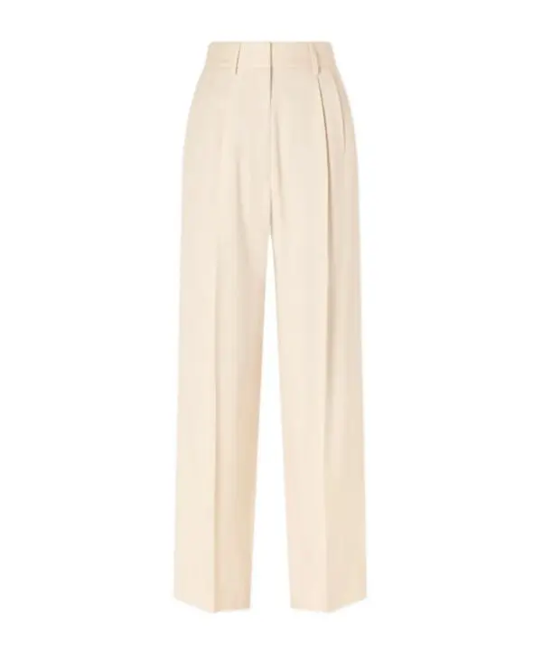 BLAZÉ MILANO Pleated Tapered Woven Pants - Nude