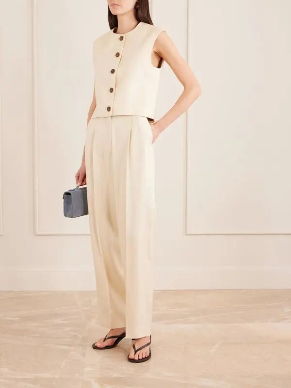 BLAZÉ MILANO Pleated Tapered Woven Pants