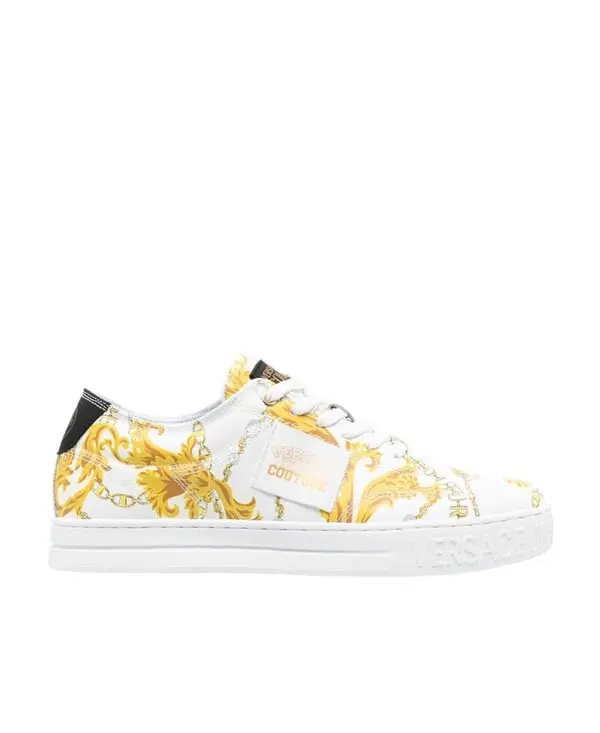 Versace Baroque Print Low Top Sneakers - White