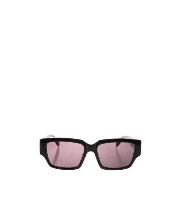 Alexander McQueen Graffiti Rectangular Frame Sunglasses - Black