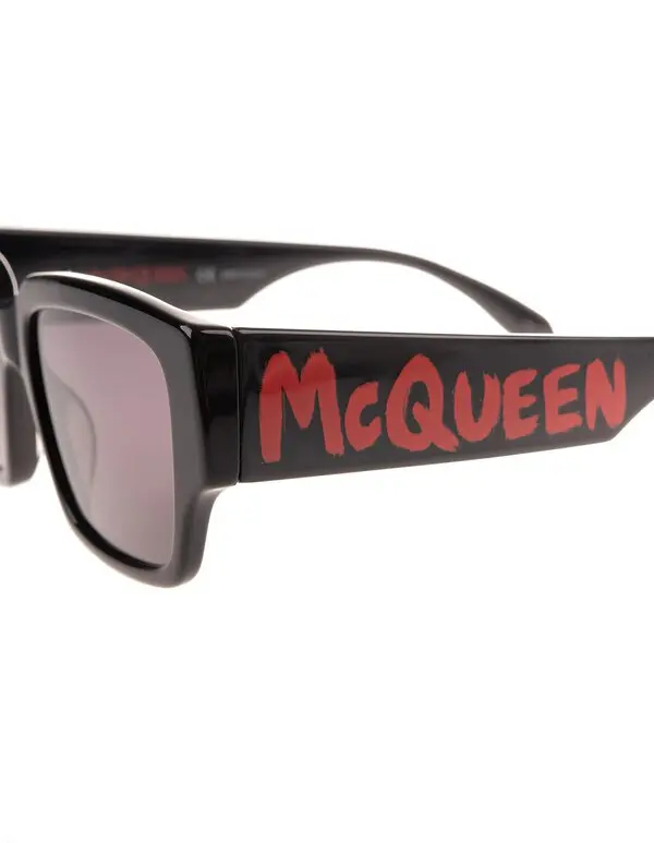 Alexander McQueen Graffiti Rectangular Frame Sunglasses