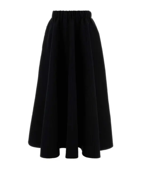 Extreme Cashmere Venus Flared Knitted Skirt - Black