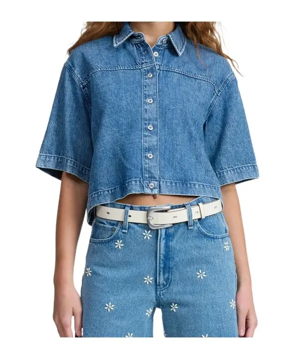 RAG  BONE Rag & Bone Short Sleeve Denim Shirt
