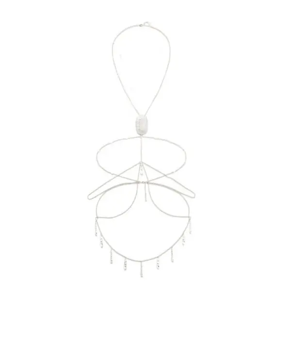 Rabanne Silver-tone Crystal Body Chain - White