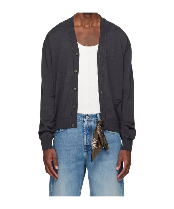Jacquemus Long Sleeve Knit Cardigan - Grey