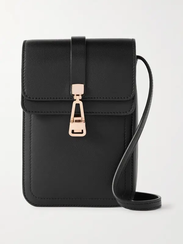 Gabriela Hearst Buckled Leather Phone Pouch - Black