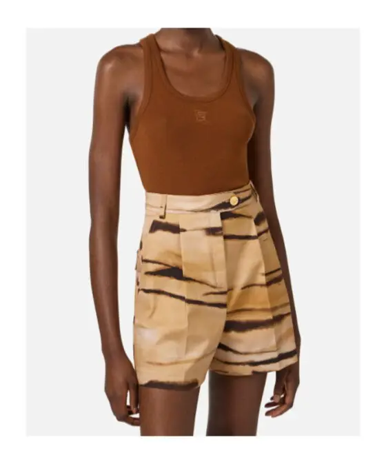 Elisabetta Franchi Logo Racerback Tank Top - Leather