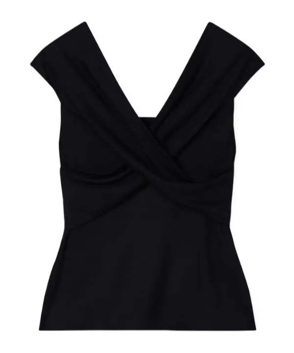 Emporio Armani Draped Cross-front V-neck Top