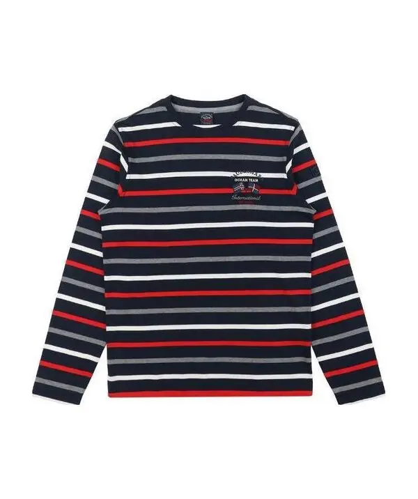 PAUL  SHARK Striped Logo Long-sleeved T-shirt