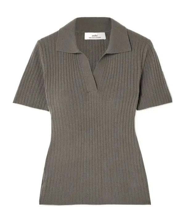 Arch4 Ribbed Knit V-neck Sweater