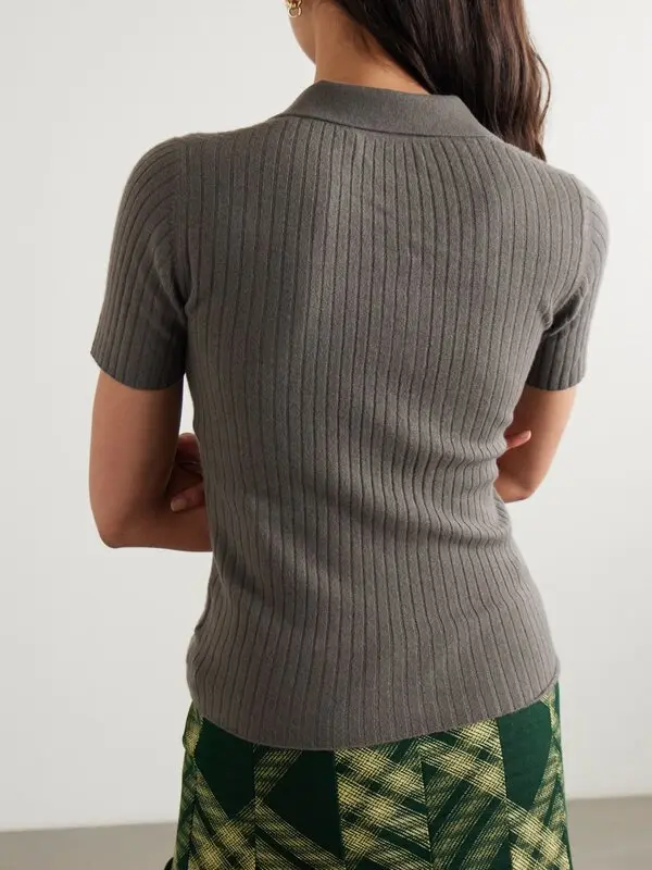 Arch4 Ribbed Knit V-neck Sweater