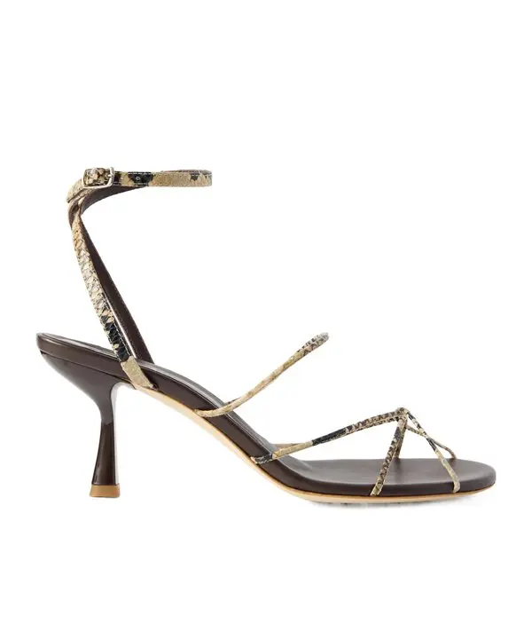 Christopher Esber Blaze Snake-effect Leather Sandals - Gray