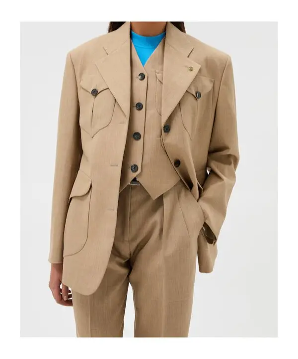 Versace Single-breasted Blazer With Medusa Hardware