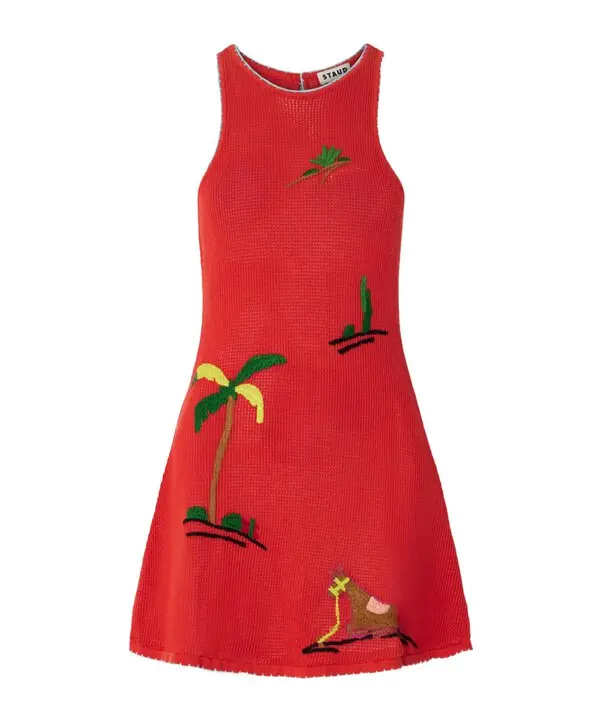 Staud Marea Embroidered Mini Dress