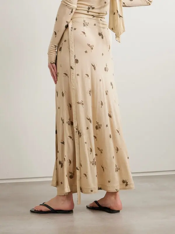 TOTEME Floral-print Jersey Maxi Wrap Skirt