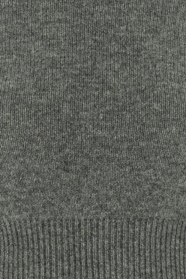 JIL SANDER Cropped Crew Neck Knitted Sweater - Grey