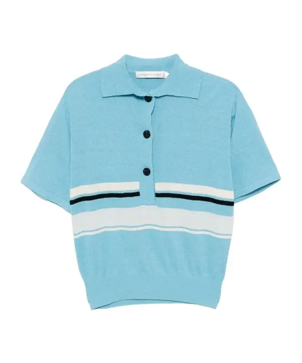 Christopher Esber Striped Knitted Polo Shirt
