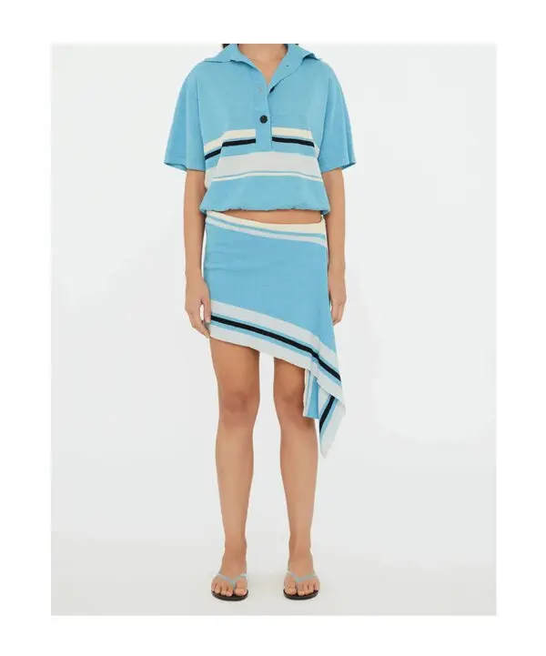 Christopher Esber Striped Knitted Polo Shirt
