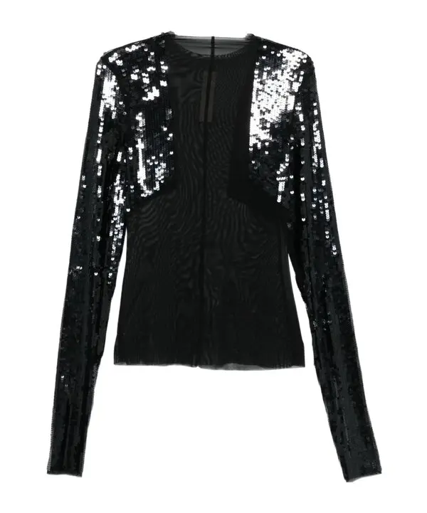 Rick Owens Sequin Embellished Long Sleeve Cover-up