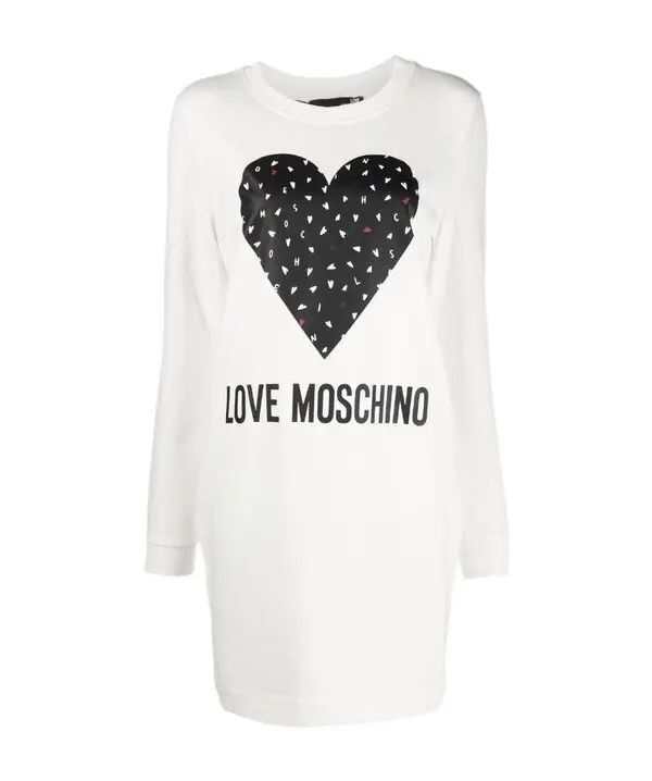 Moschino Print Sweatshirt Dress - White