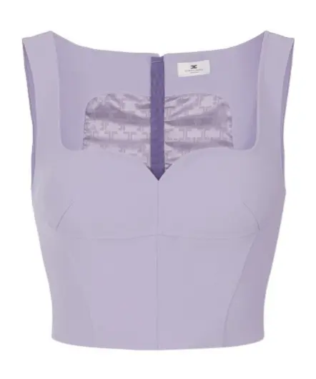 Elisabetta Franchi Structured Crop Top - Lavender