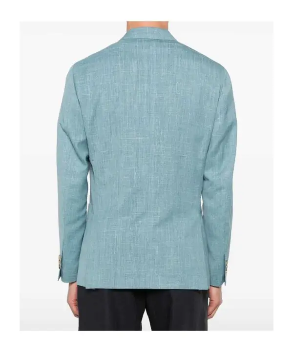 LARDINI Double-breasted Wool Blazer - Blue