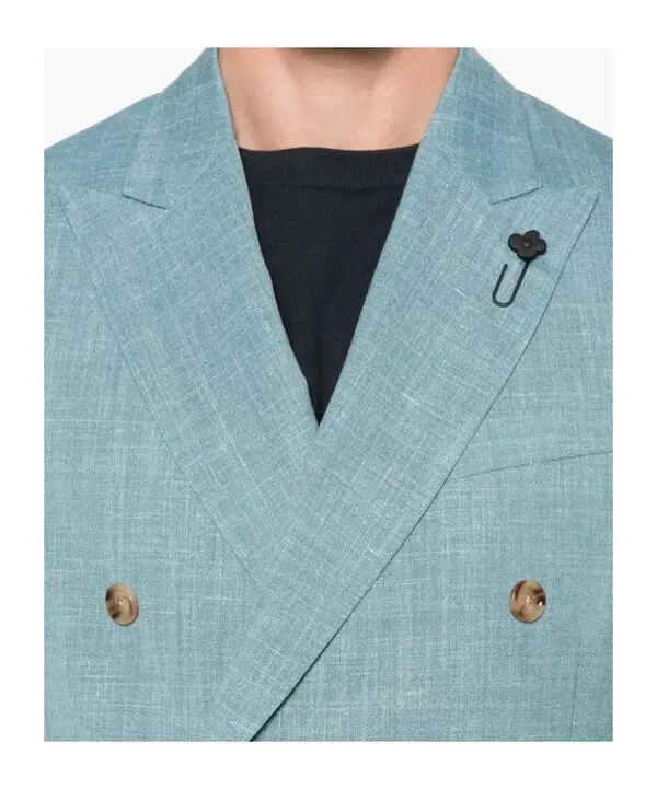 LARDINI Double-breasted Wool Blazer - Blue