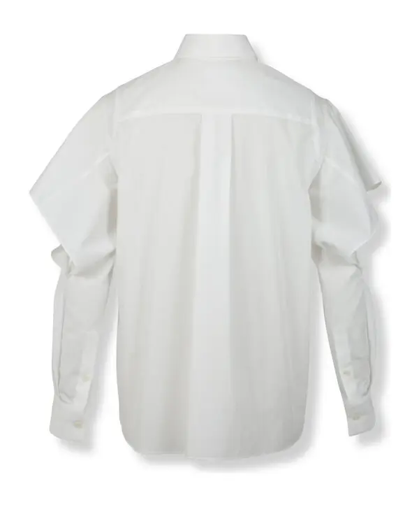 Sacai Tie-neck Ruffled-sleeve Shirt - No
