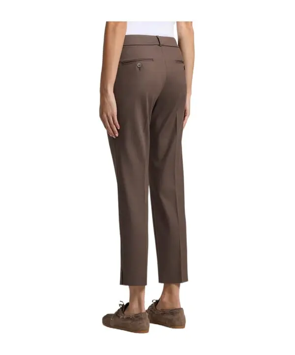 Peserico Iconic Cigarette Trousers - Bark Brown