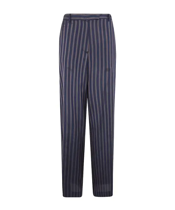 Dries Van Noten Penn Striped Straight-leg Trousers - Navy Blue