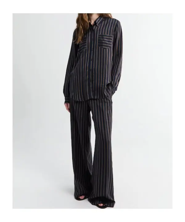 Dries Van Noten Penn Striped Straight-leg Trousers - Navy Blue