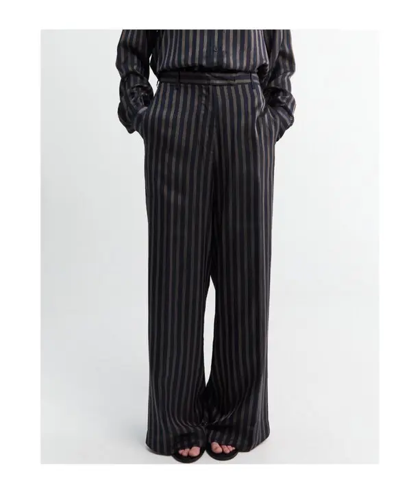 Dries Van Noten Penn Striped Straight-leg Trousers - Navy Blue