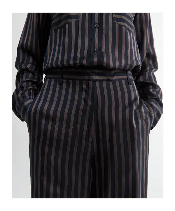 Dries Van Noten Penn Striped Straight-leg Trousers - Navy Blue