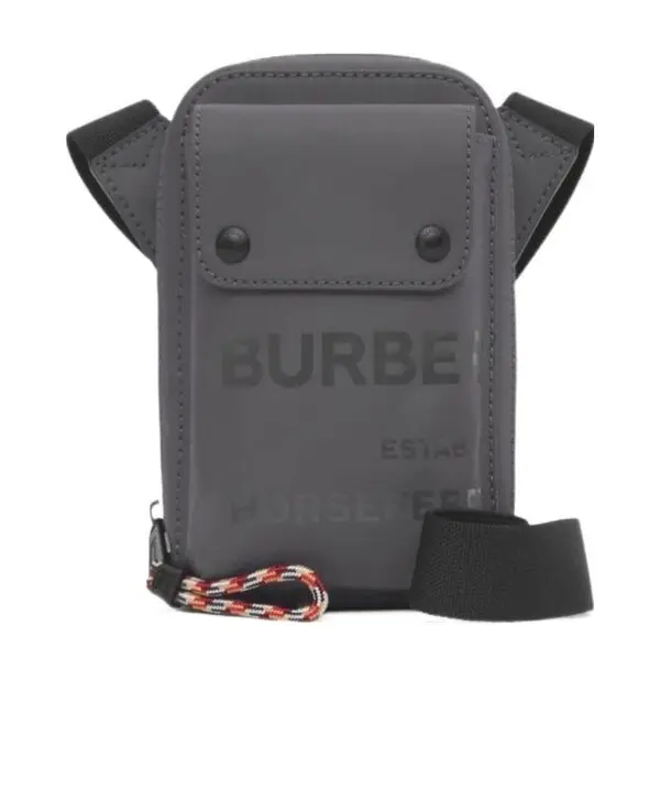 Burberry Horseferry Print Coated Canvas Crossbody Pouch - Black