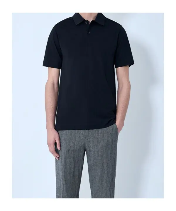 Dries Van Noten Helder Short-sleeved Polo Shirt - Black