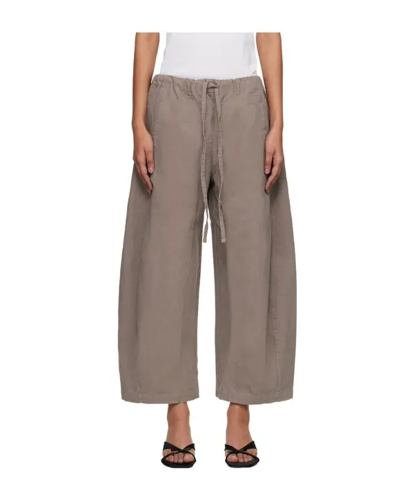 ENTIRE STUDIOS Loft Barrel-leg Cotton Pants - Brown