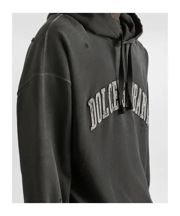 Dolce & Gabbana Distressed Logo Hoodie