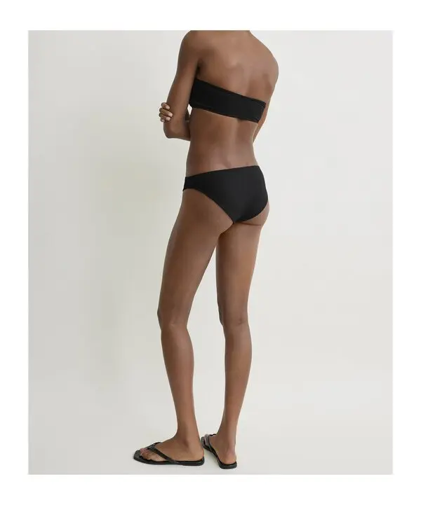 TOTEME Ribbed Button Bikini Bottom - Black