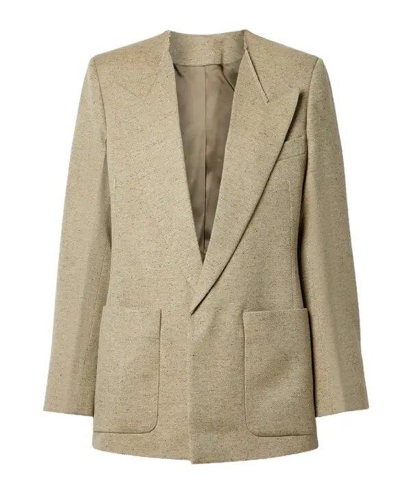 Victoria Beckham Wool-blend Twill Blazer With Unfinished Lapels