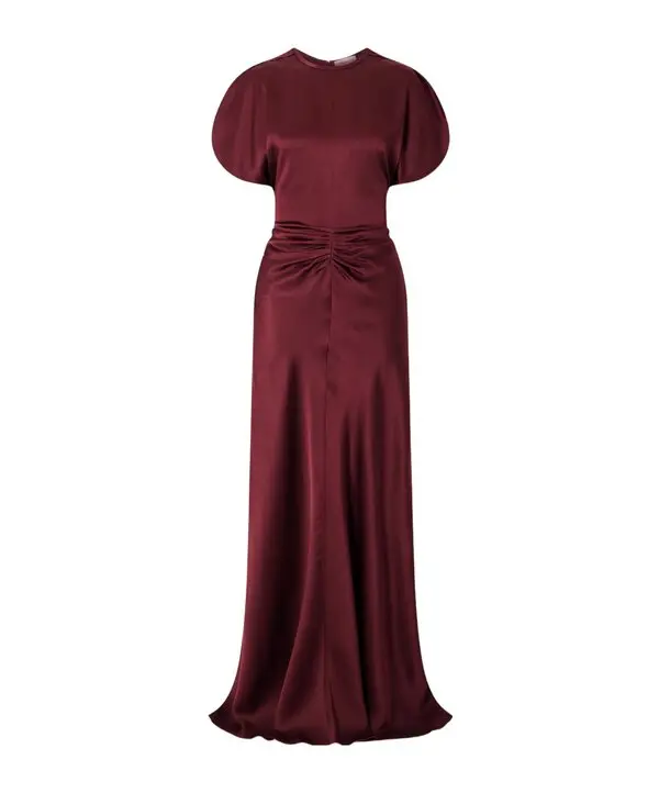 Victoria Beckham Ruched Satin Gown