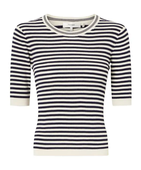 FRAME Striped Cotton-blend T-shirt