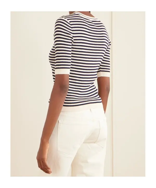 FRAME Striped Cotton-blend T-shirt