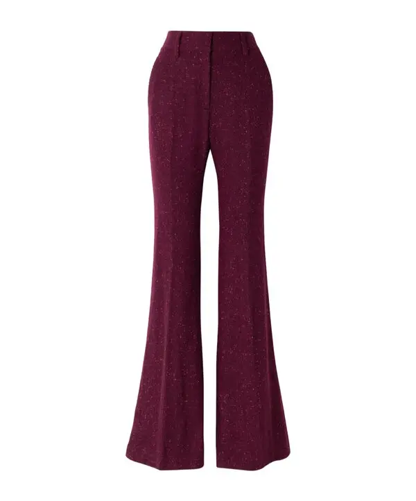 Gabriela Hearst Donegal-effect Wool & Cashmere Blend Flared Pants - Brown