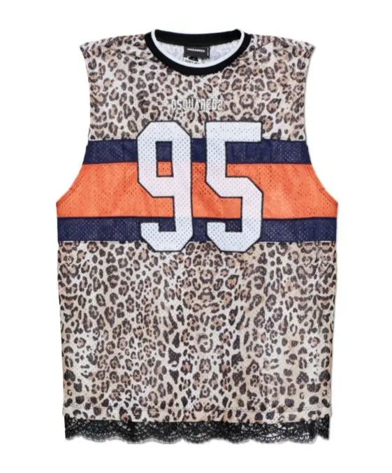 Dsquared2 Lace Trim Jersey Tank Top - Multicolor