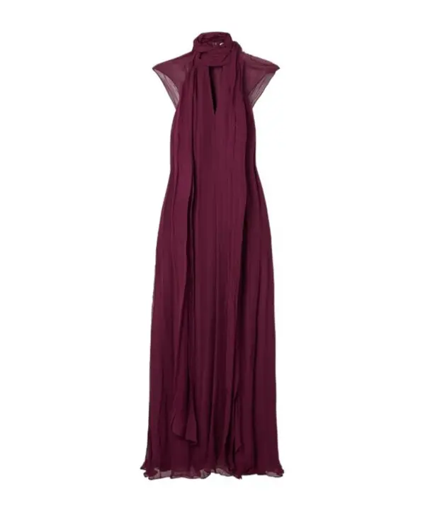Staud Claret Crepon Maxi Dress