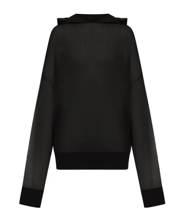 Rick Owens Long Sleeve Hooded Jumper - Black