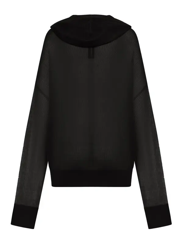Rick Owens Long Sleeve Hooded Jumper - Black